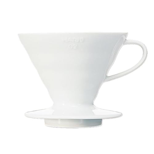 HARIO V60 Transparent Dripper 01 Ceramic for 1-2 cups, 200ml, White, Made in Japan, VDC-01W ...