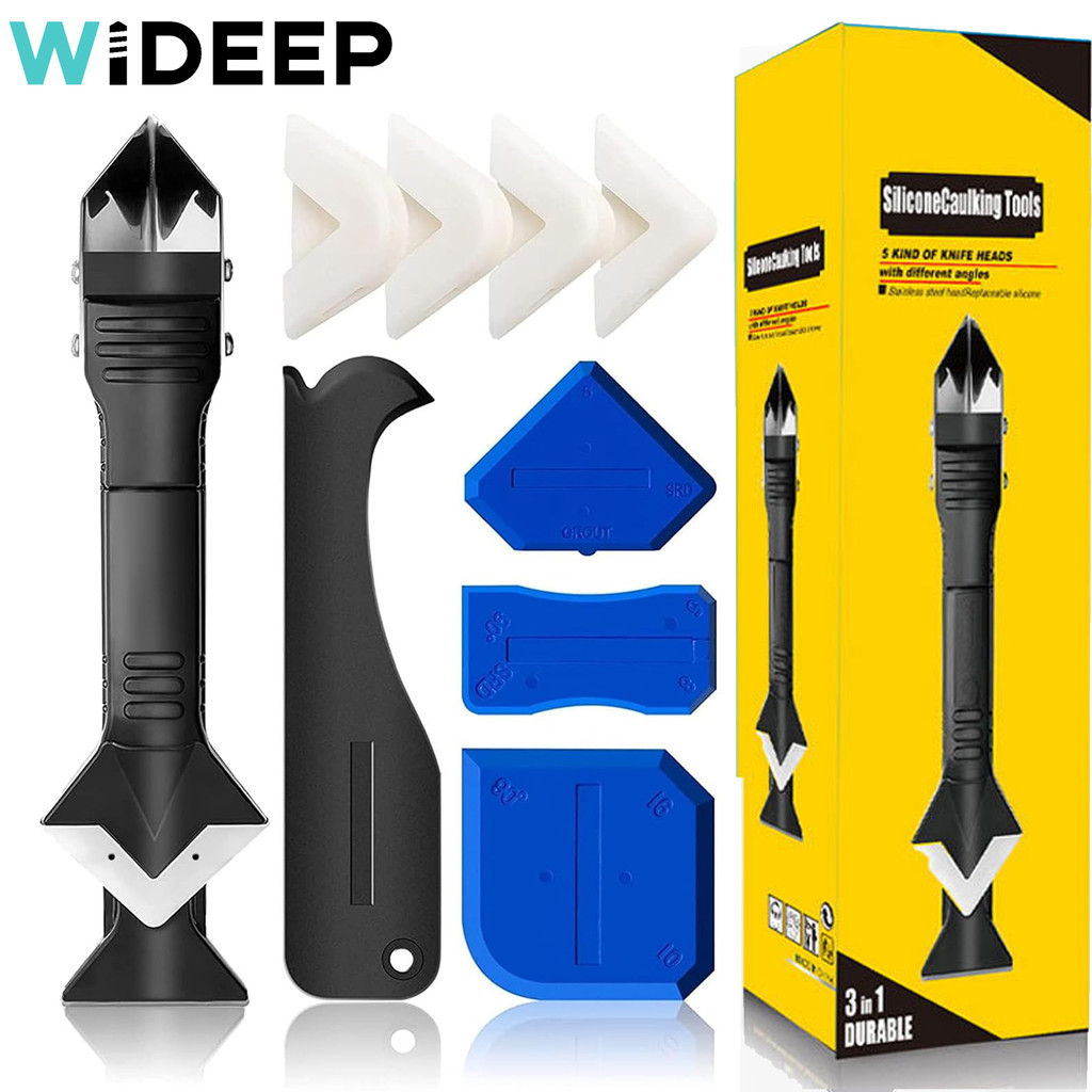 3 in 1 9 ชิ้นซิลิโคน Remover Sealant Smooth Scraper Caulk Finisher ...