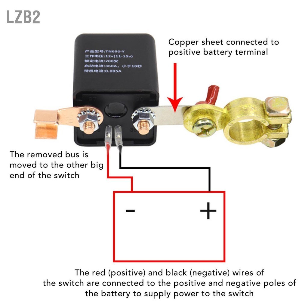 LZB2 12V รถรีโมทคอนโทรลสวิตช์ปิดเครื่องกันกระแทกขนาดกะทัดรัดสำหรับรถกระบะรถบรรทุกการเกษตร ...