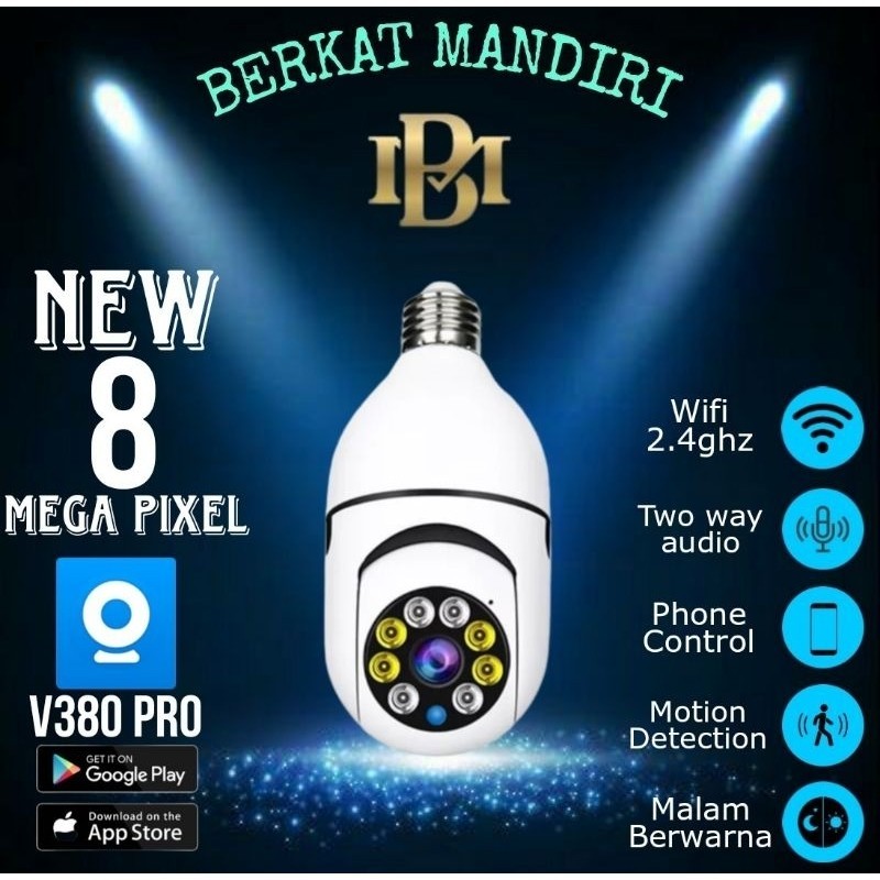 Rir โคมไฟกล้องวงจรปิด V380 Pro 8MP CCTV กล้องวงจรปิด Wifi โคมไฟกล้องวงจรปิด 360 PTZ | Shopee ...