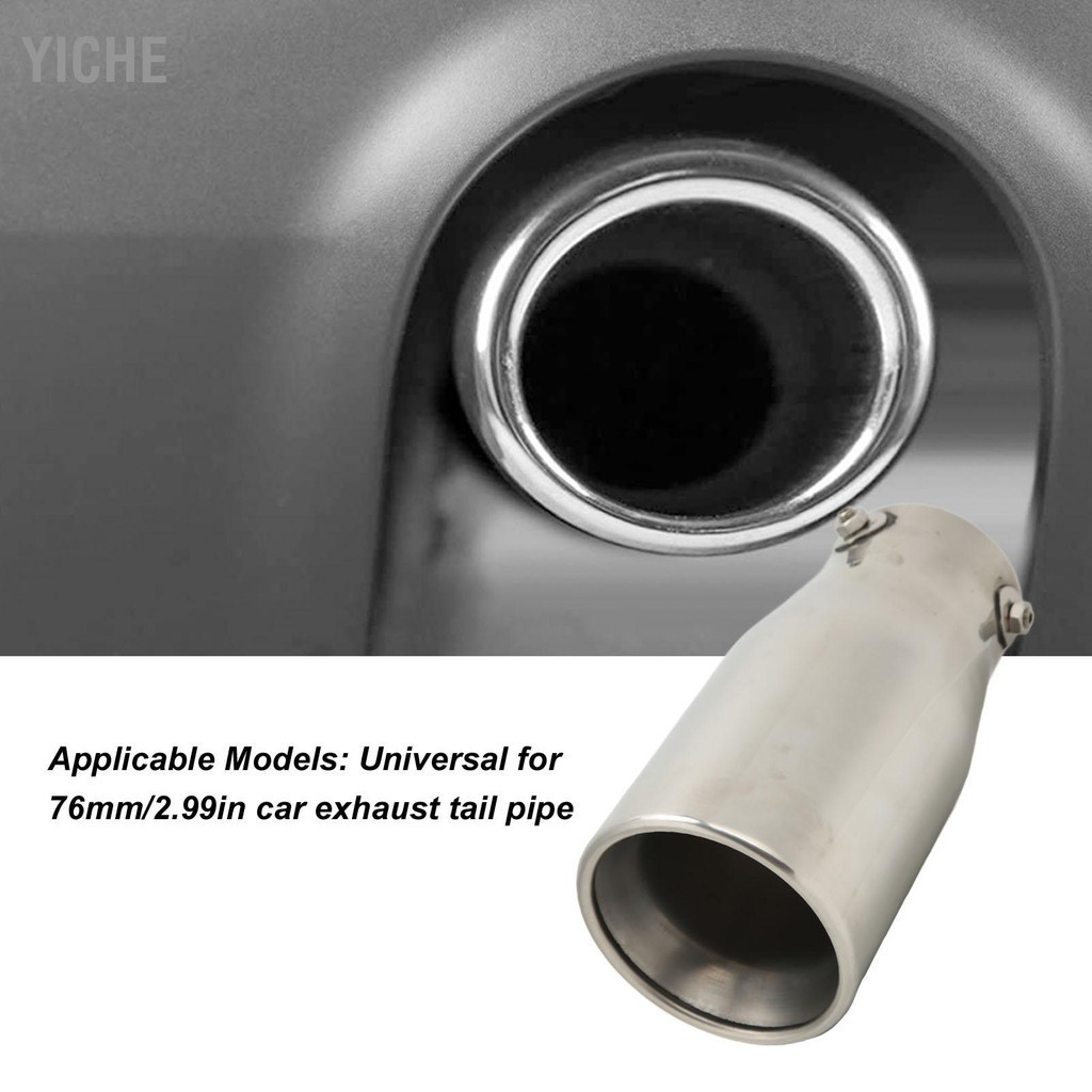 YiChe รถท่อไอเสียท่อ 76x101 มม.สแตนเลสกระจกขัด Universal Modification ...