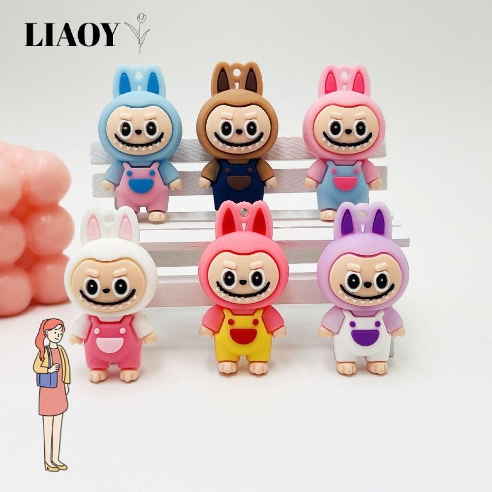 Liaoy Labubu Keychain, PVC DIY Labubu Bag Pendant, การ์ตูนน่ารัก Labubu ...