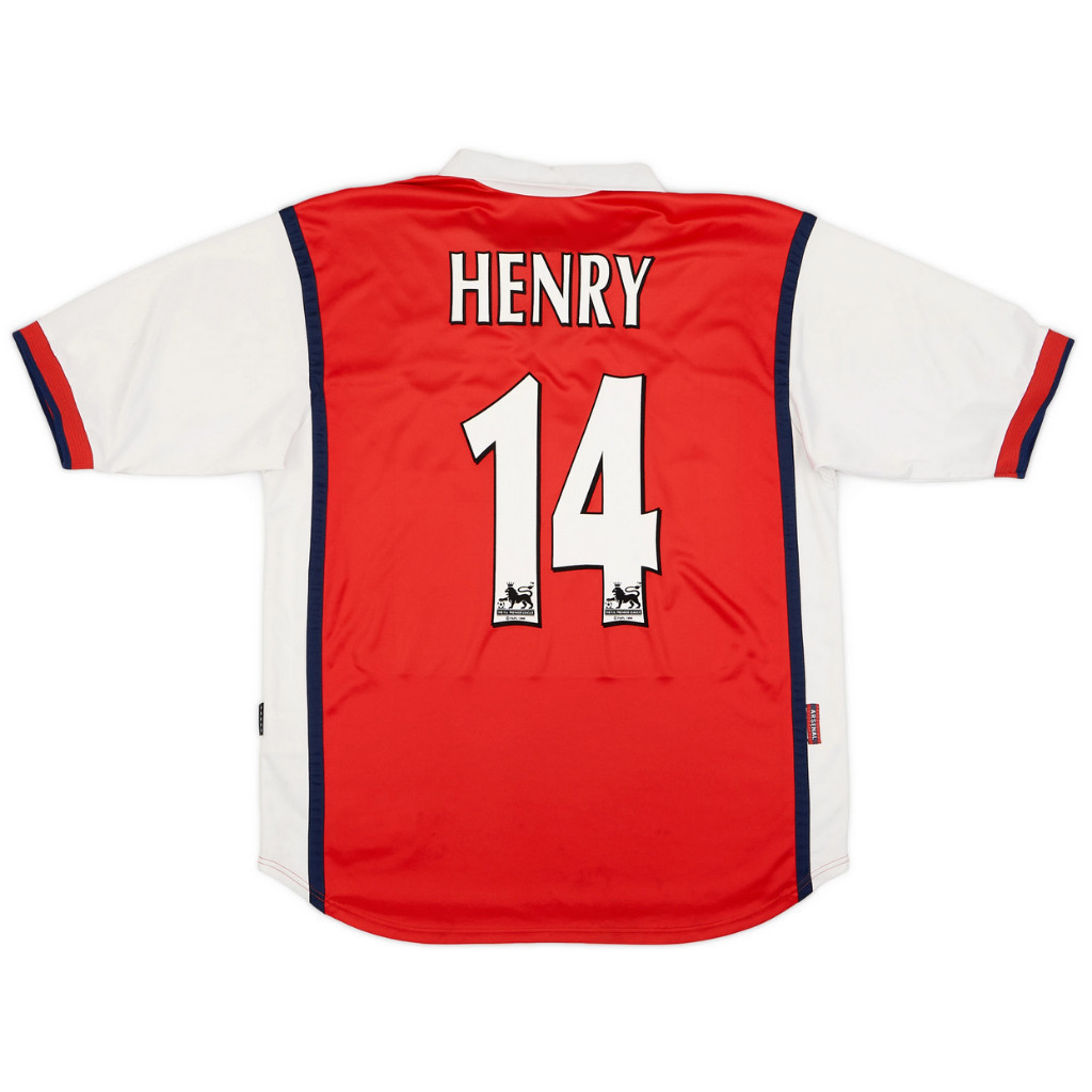 Arsenal 99-00 Home Retro Soccer Jersey Football #HENRY #BERGKAMP ...