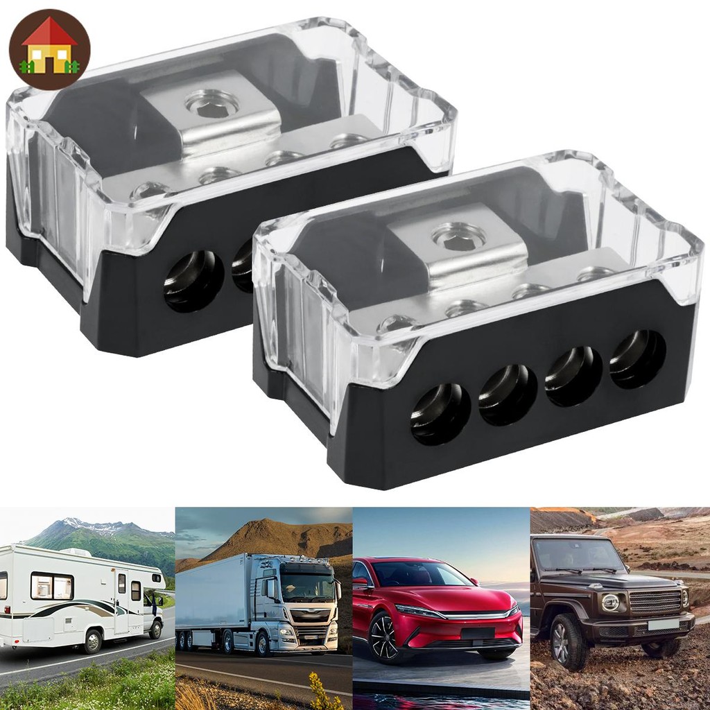 2 ชิ้น 4 ทิศทาง Power Distribution Block สังกะสีอัลลอยด์ Power Ground ...