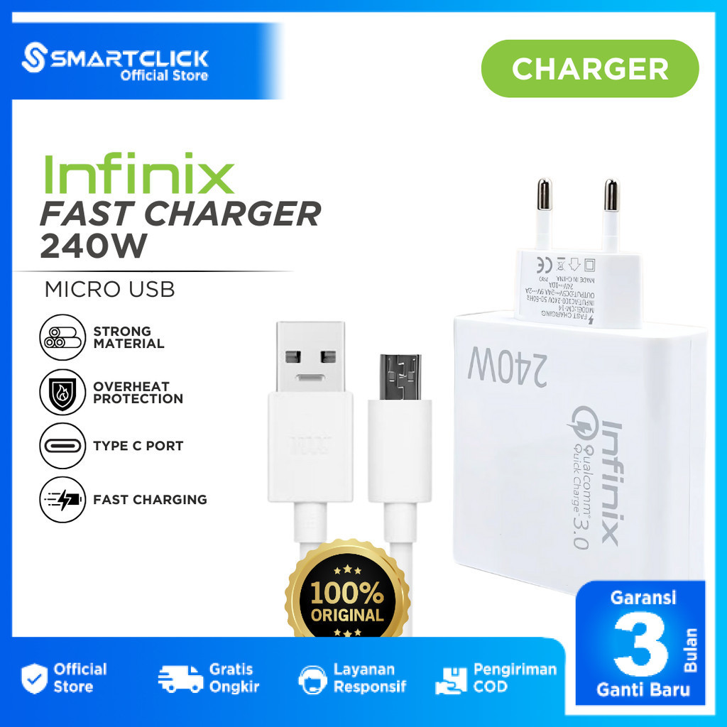 Infinix Fast Charger 240W พอร์ต Micro USB ชาร์จเร็วของแท้ | Shopee Thailand