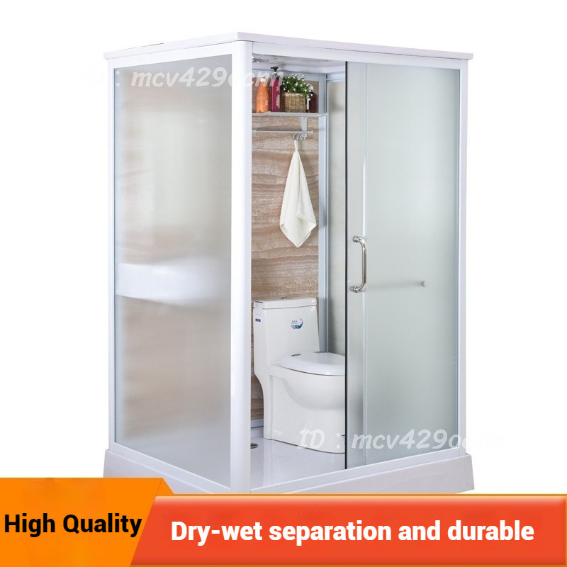 One-piece shower room with toilet and washbasin, overall bathroom ...