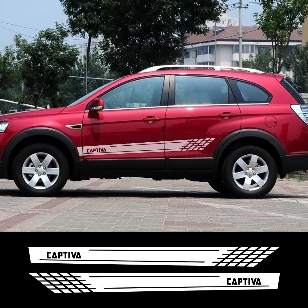 2pcs รถประตูด้านข้างสติกเกอร์สําหรับ Chevrolet Captiva Is Racing Sport ...