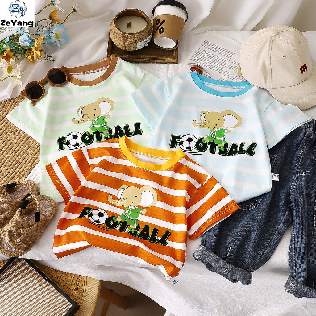 [ZY] 60-150 Ready Stock เสื้อยืดแขนสั้นผ้าฝ้ายแท้สําหรับเด็กลําลองสั้น ...