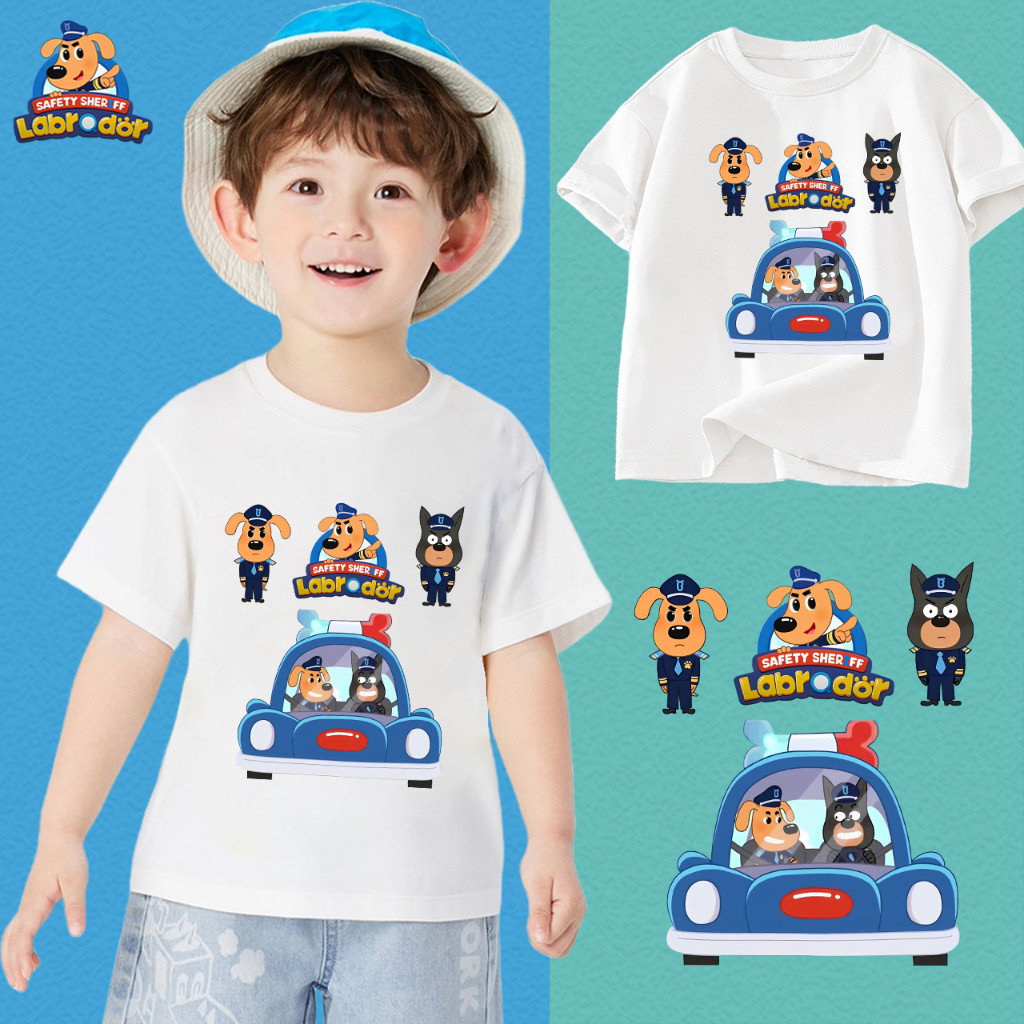 [ผ้าฝ้าย 100%]พร้อมส่ง เสื้อยืดเด็ก นายอำเภอลาบราดอร์ Sheriff Labrador ...