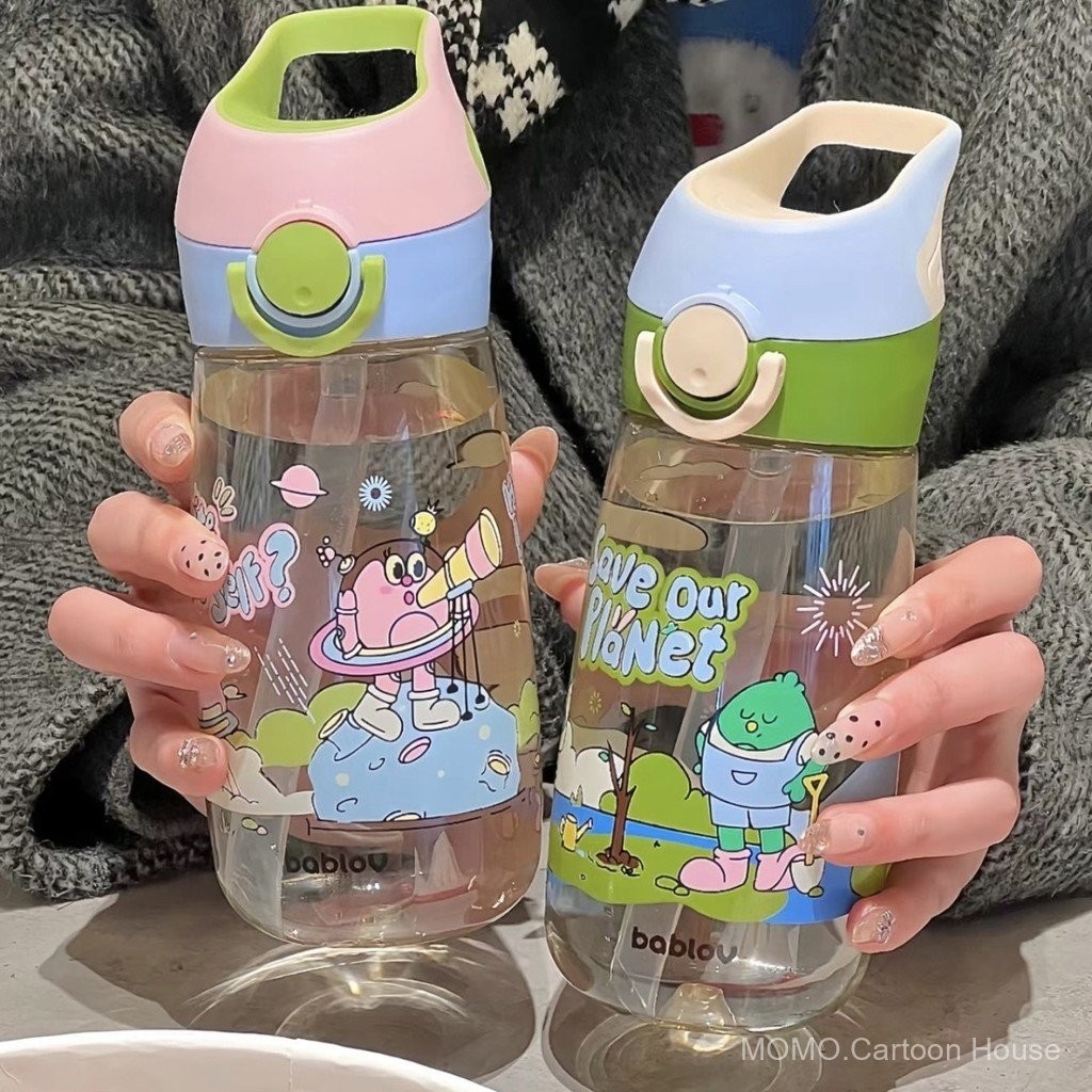 ขวดน้ำ Bablov สำหรับเด็กผู้หญิง สวยงาม แบบพกพา ถ้วยฟาง PPSU น่ารัก สำหรับนักเรียน พร้อมหลอด ...