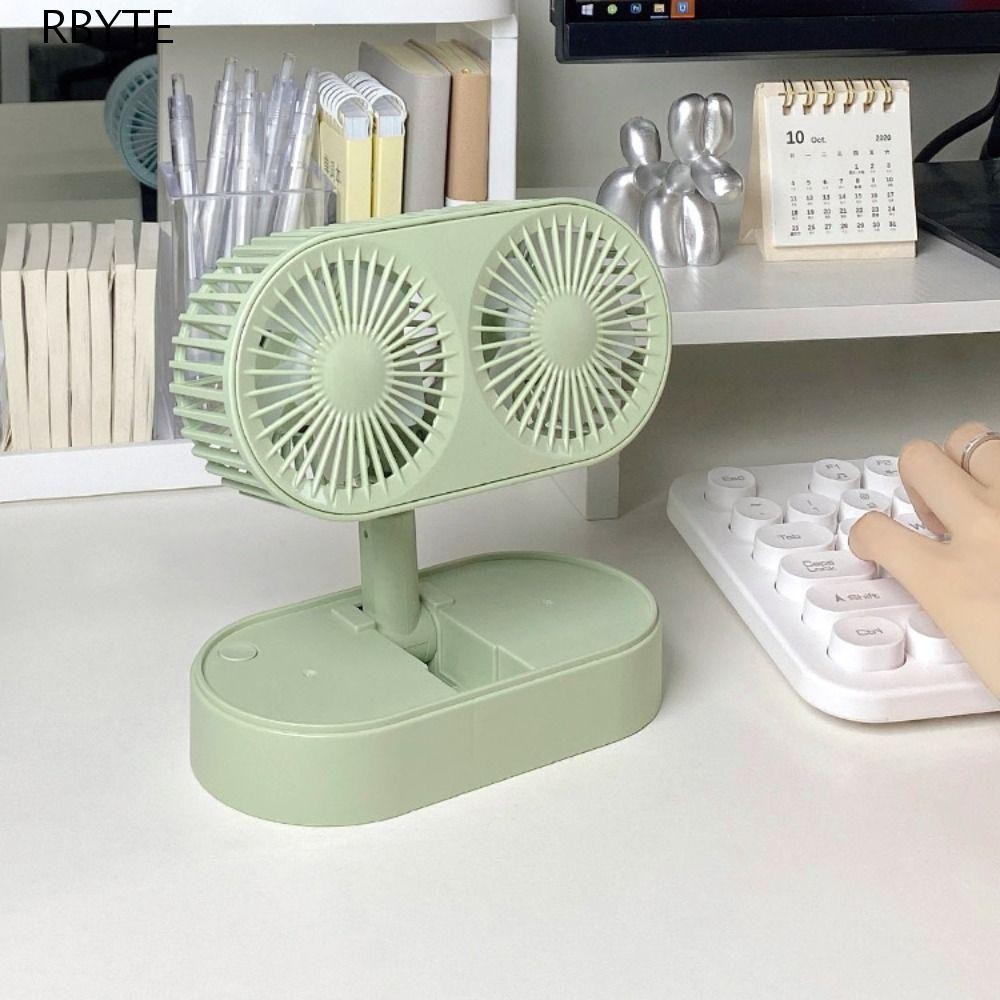 Rbyte พัดลมตั้งโต๊ะขนาดเล็ก, พัดลมตั้งโต๊ะขนาดเล็กแบบพับได้แบบชาร์จไฟได้, USB Cooling มอเตอร์คู่ ...