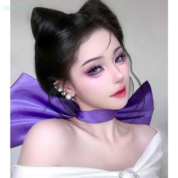 Tom Cat Girlfriend โบว์ผูกคอคอสเพลย์ ขนาดใหญ่ สีม่วง สําหรับถ่ายรูป ...