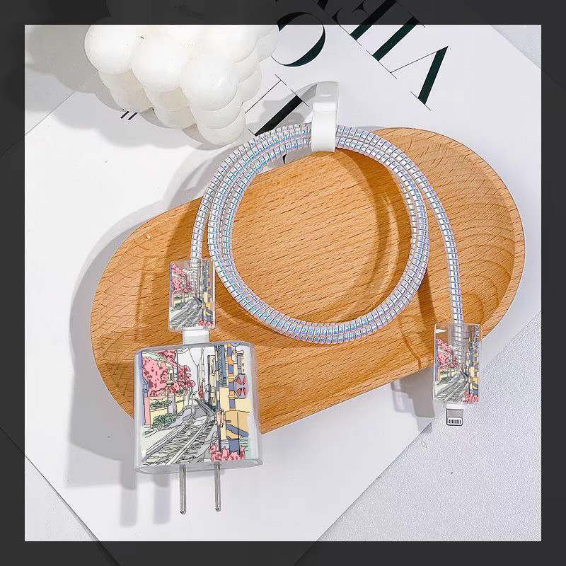 ญี ่ ปุ ่ นอะนิเมะทิวทัศน ์ INS Love Heart Charger Protector Charger ...