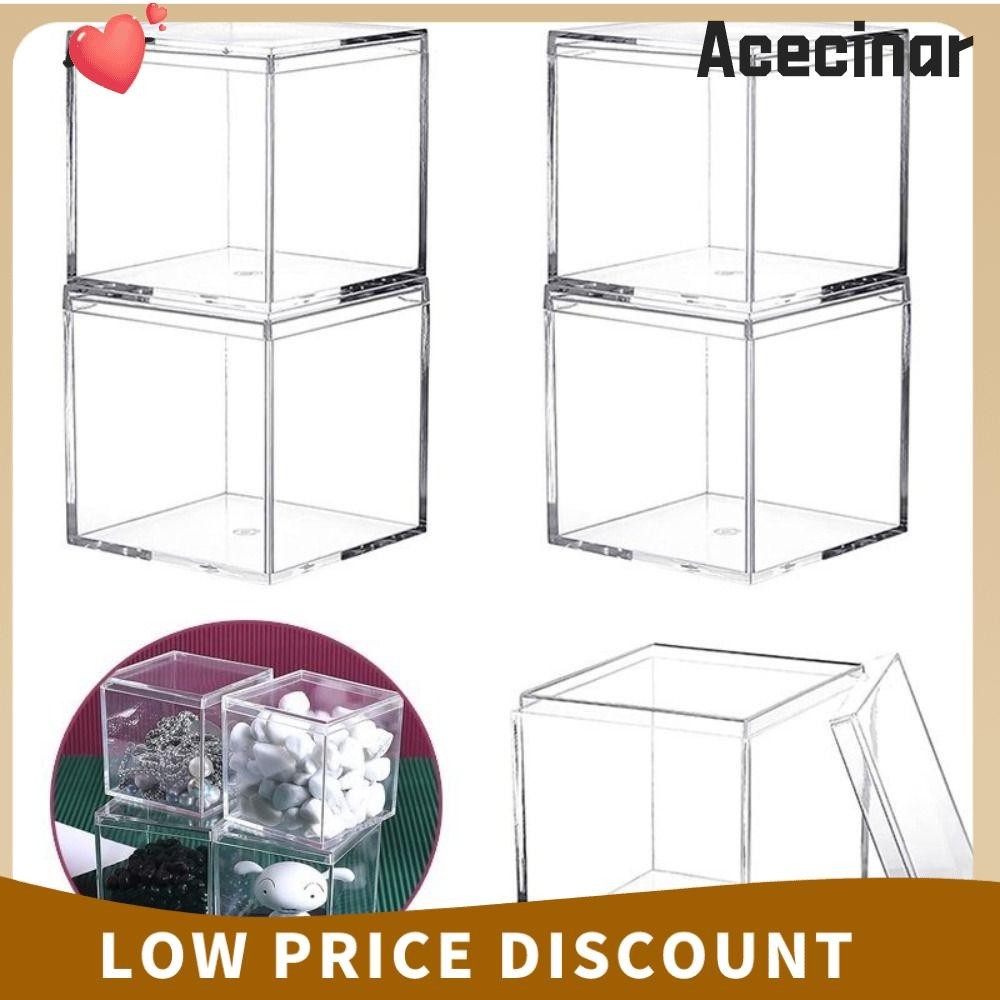 Acecinar กล่องอะคริลิคใส พร้อมฝาปิด กันฝุ่น ทรงสี่เหลี่ยม ขนาดเล็ก ...