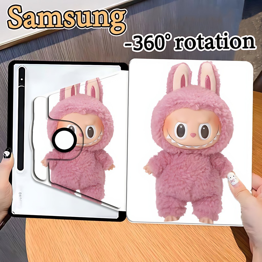 Labubu doll เคสฝาพับ Samsung Tab case S6 lite S7 S8 S9 S7FE S9FE S7+ S8 ...