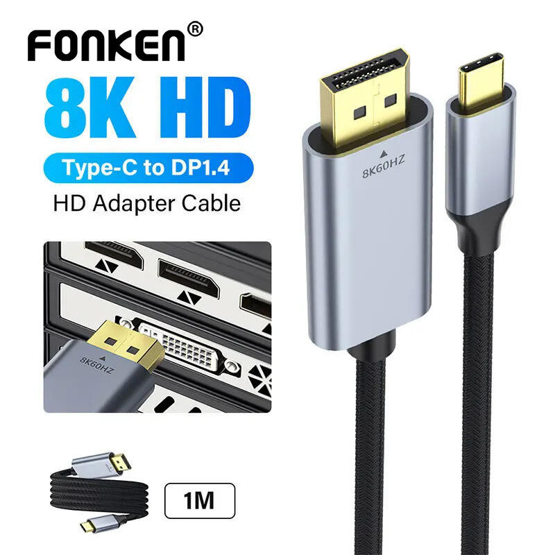 Fonken Type-C ถึง DisplayPort 1.4 สาย 8K Type C 3.1 ถึง Display Port ...