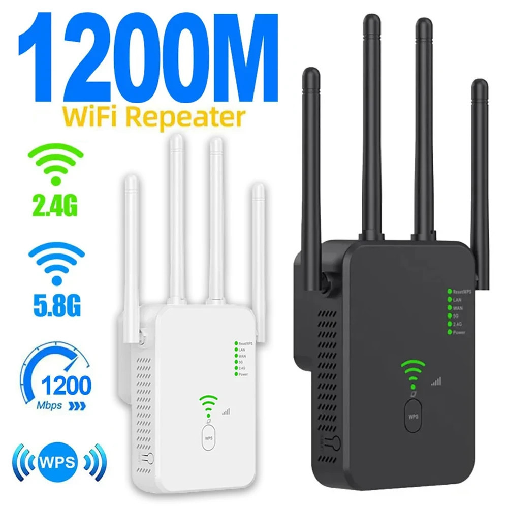 1200mbps Wireless WiFi Repeater WiFi สัญญาณ Booster Dual-Band 2.4G 5G ...