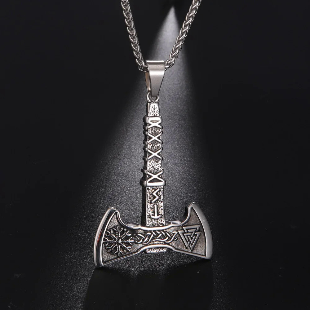 My Nordic Thor Hammer ไวกิ้งสร้อยคอสำหรับผู้ชายผู้หญิง Perun ขวานจี้ ...