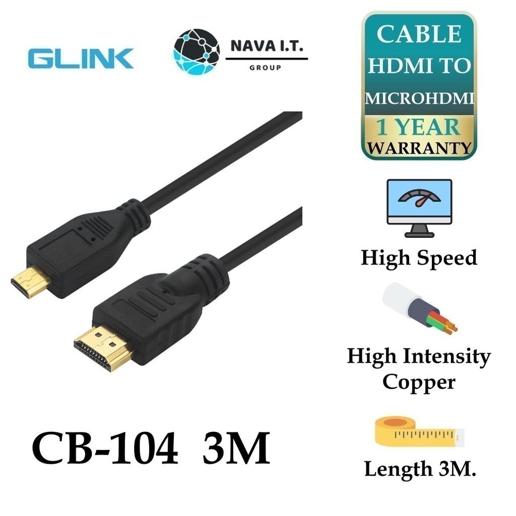 GLINK CB-104 (HDMI TO MicroHDMI) สายแปลงสัญญาณภาพ รับประกัน 1 ปี ...