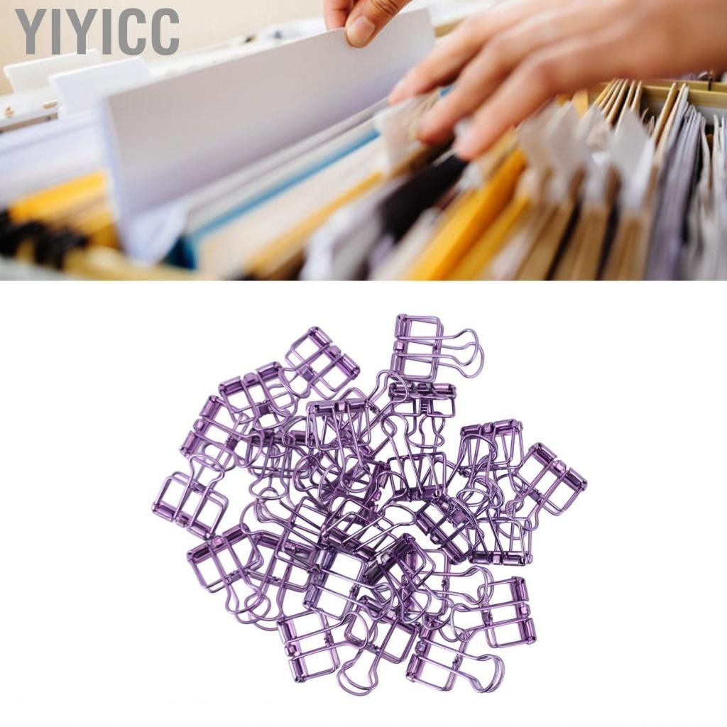 Yiyicc ที่หนีบกระดาษโลหะสแตนเลสน้ำหนักเบาสีม่วง 30 ชิ้น Hollow Out ...