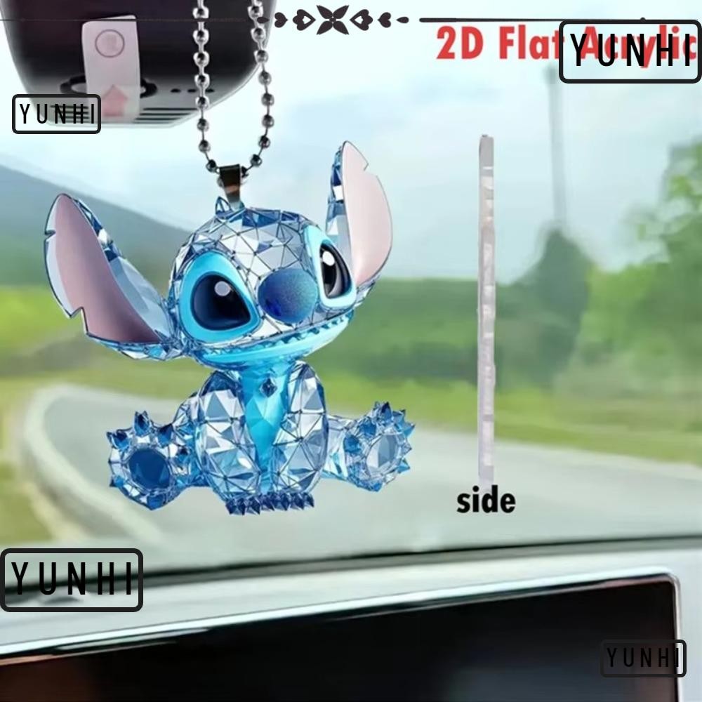 Yunhi Stitch พวงกุญแจ, 2D แบน Disney Stitch รถแขวนจี้, Kawaii ของขวัญ ...