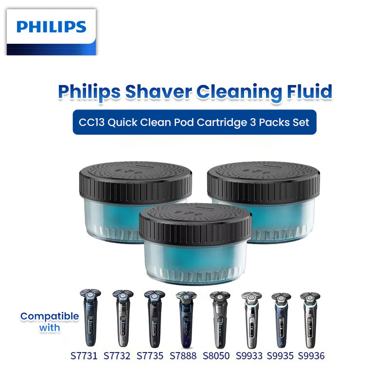 Philips CC13 Shaver Cleansing Fluid Quick Clean Pod Cartridge 3 แพ็ค ...