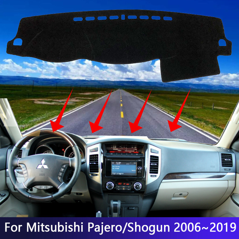 แผ่นแดชบอร์ดรถยนต์ กันลื่น สําหรับ Mitsubishi Pajero Shogun Montero V80 V87 V93 V97 2006~2019 ...