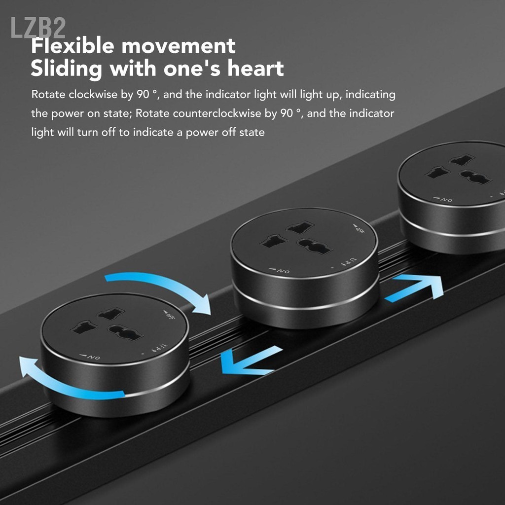 LZB2 ที่ถอดออกได้ Power Track ซ็อกเก็ตไร้สายกันน้ำโมเดิร์นปลั๊กไฟฟ้าอะแดปเตอร์พร้อมไฟแสดงสถานะ ...