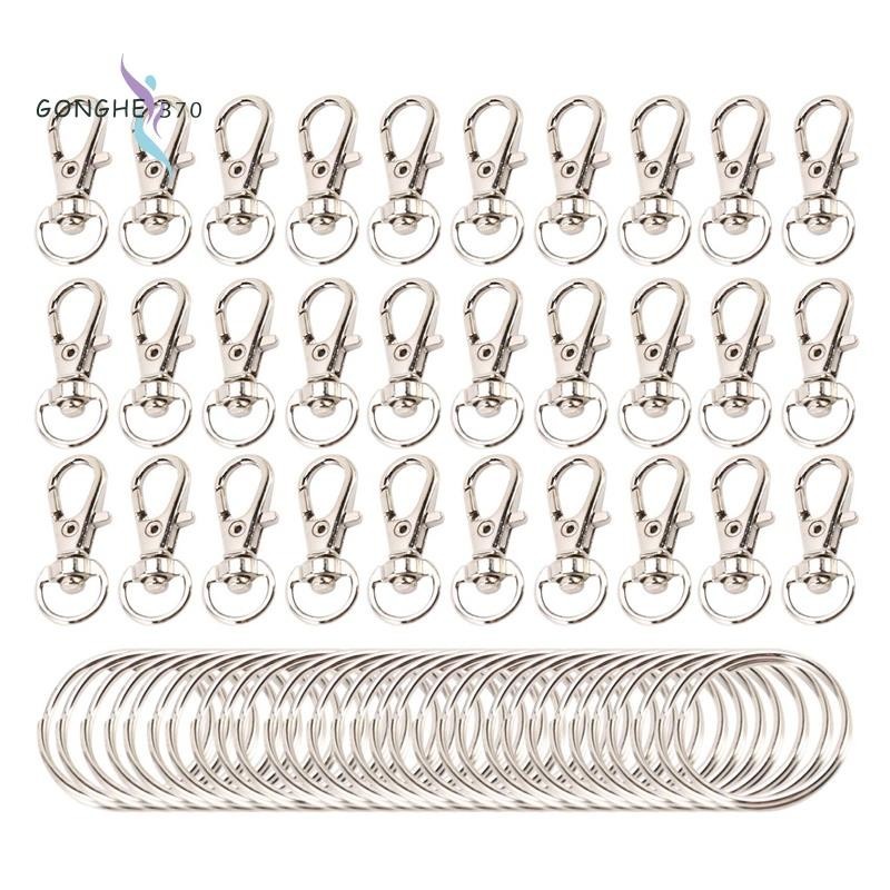 [gonghe370 ] 60 ชิ ้ น Key Ring Clip Hooks Snap Hooks with Split Key ...