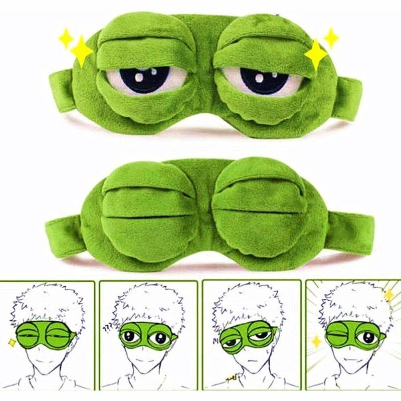 ตลก Sad Frog Sleep Eye Mask Plush Eye Cover เด็ก Sleeping Mask การ์ตูน ...