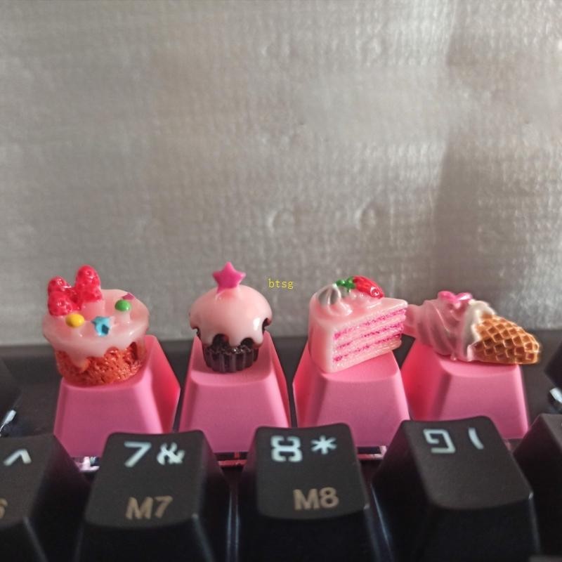 Bt Mechanical Keyboard Keycaps การ์ตูนสีชมพูน่ารัก Pbt Keycap Accs ...