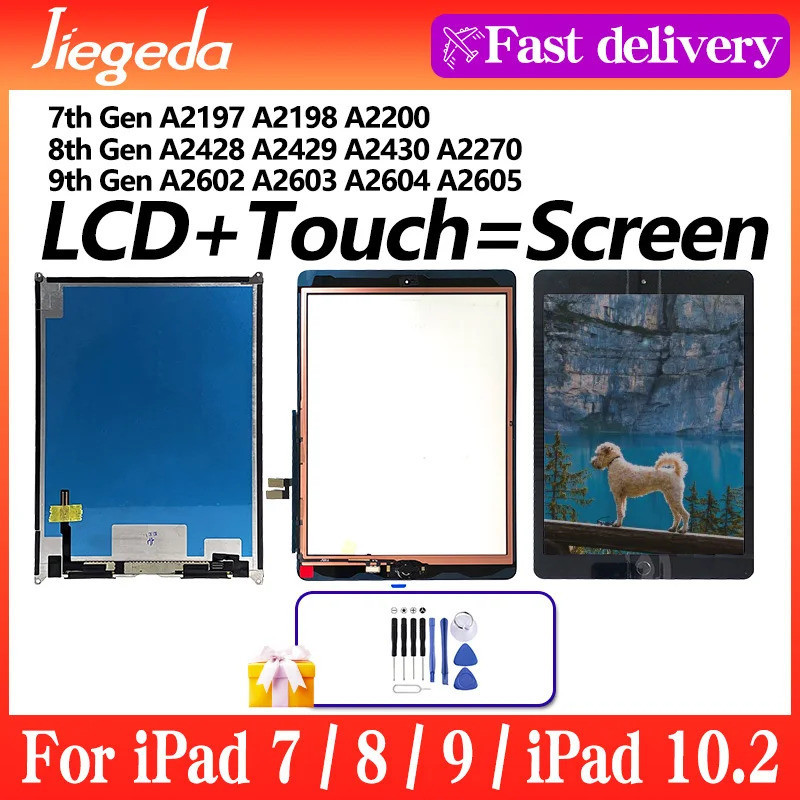 หน้าจอสัมผัส LCD สําหรับ Apple iPad 7 8 9 iPad 10.2 2019 2020 2021 ...