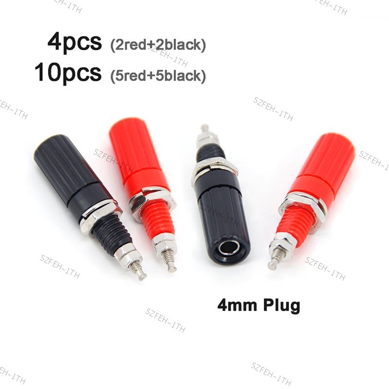 4mm Banana Socket Binding Post Nut Banana Plug สีแดงสีดําแผงเสียงแจ็ค ...
