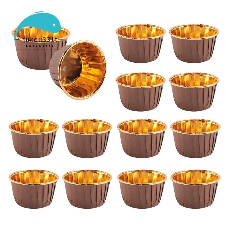 50 ชิ้นอลูมิเนียมฟอยล์ Cupcake ถ้วยทิ้งมัฟฟิน Liners ถ้วยเบเกอรี่ ...