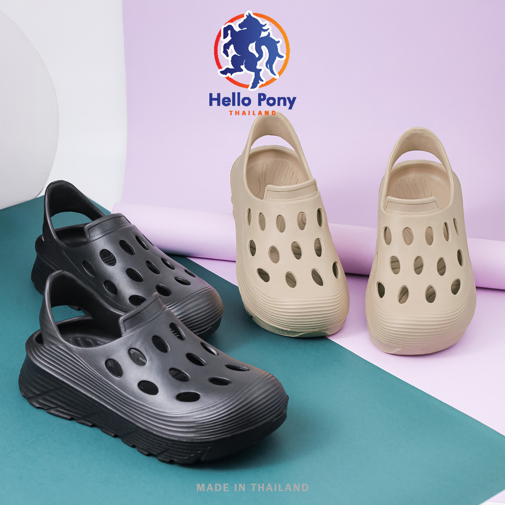 Hello Pony MHM4006 น้ำหนักเบา เสริมความสูง รองเท้ารัดส้น EVA รองเท้าแตะ ...