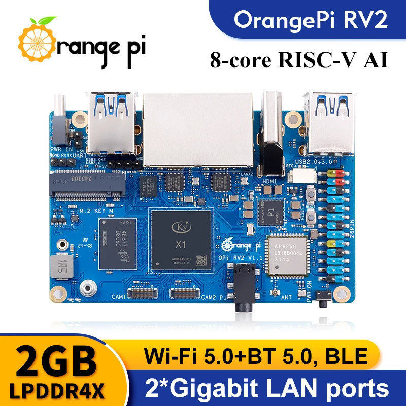[In stock]Orange Pi RV2 2GB RAM RISC-V AI Development Board 2 TOPS NPU ...