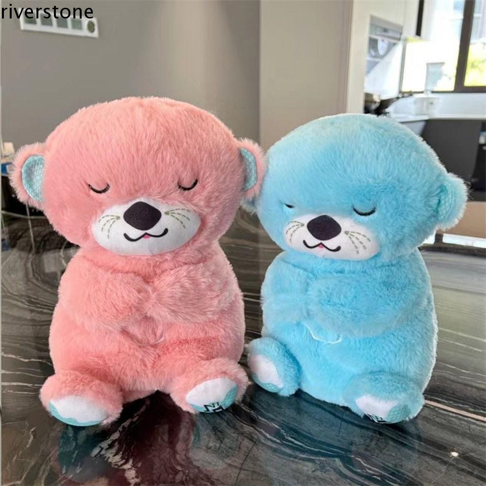 เสียงเด็ก RIVERSTONE|ไฟเพลง ตุ๊กตาสัตว์เด็ก Breathing Otter ของเล่น ...