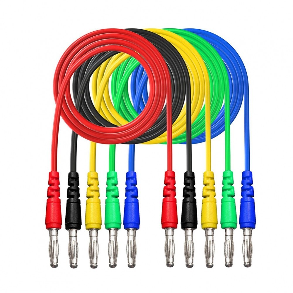 【Final Clear Out】Set of 5 Flexible 100cm Double 4mm Copper Banana Plug ...