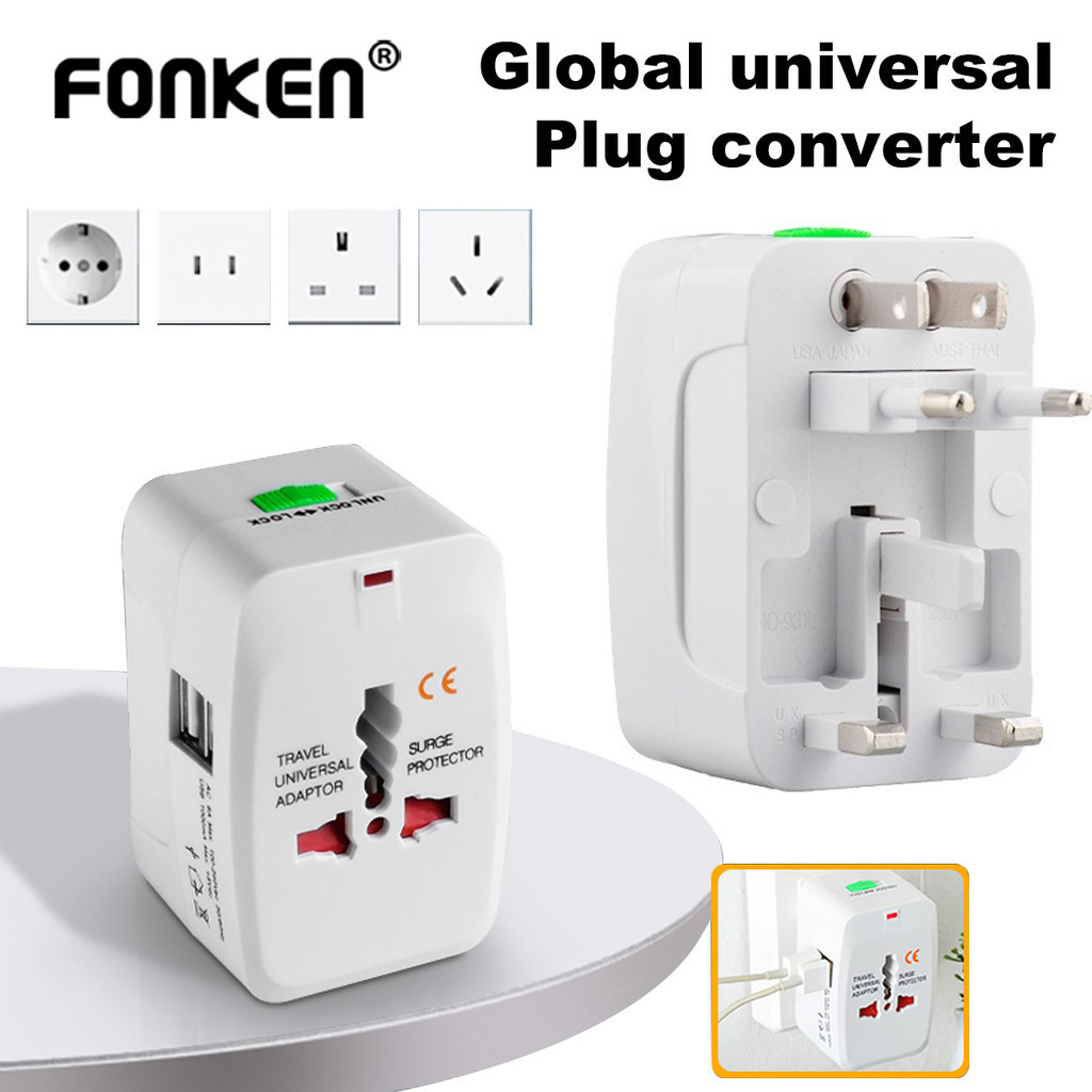 Fonken Universal Travel Power Charger ปลั๊กอะแดปเตอร์ US UK EU ...