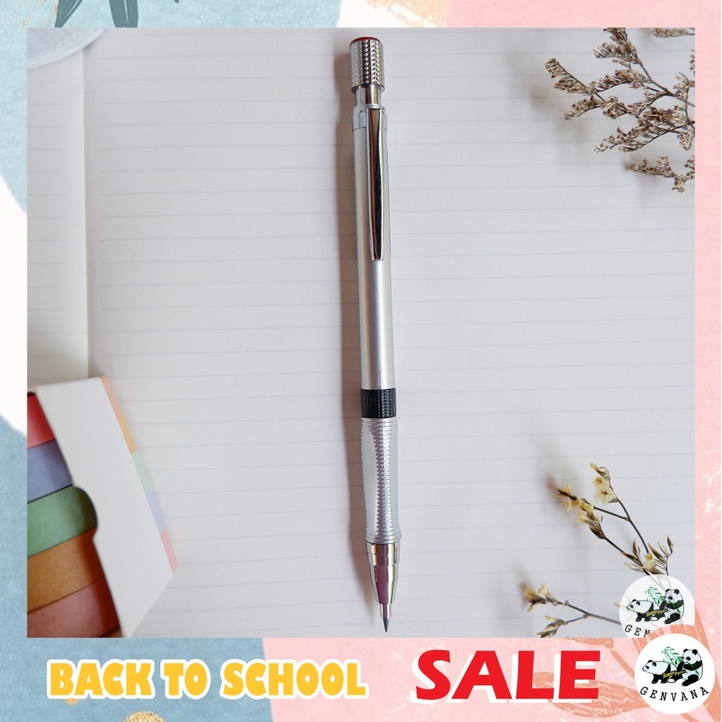 ดินสอกดไส้ 2มม. 2B มีกบเหลาในตัว (520 BL B) สีเงิน | Shopee Thailand