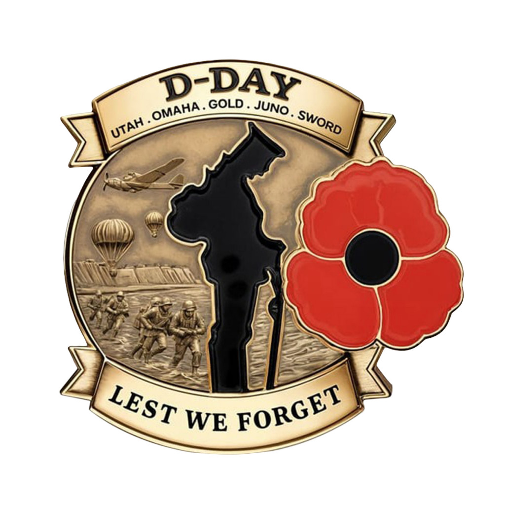 Hd| Symbolic Graditude Badge D-day 80th Anniversary Badge Normandy ของ ...