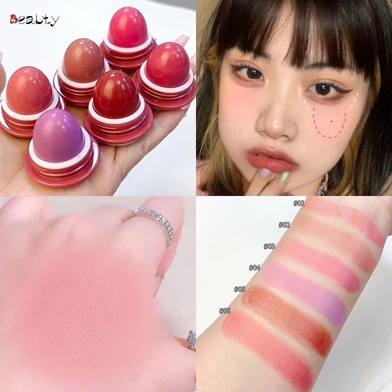 6 สี Creative Blush Ball Cheek Natural Brightening Matte Highlight ...