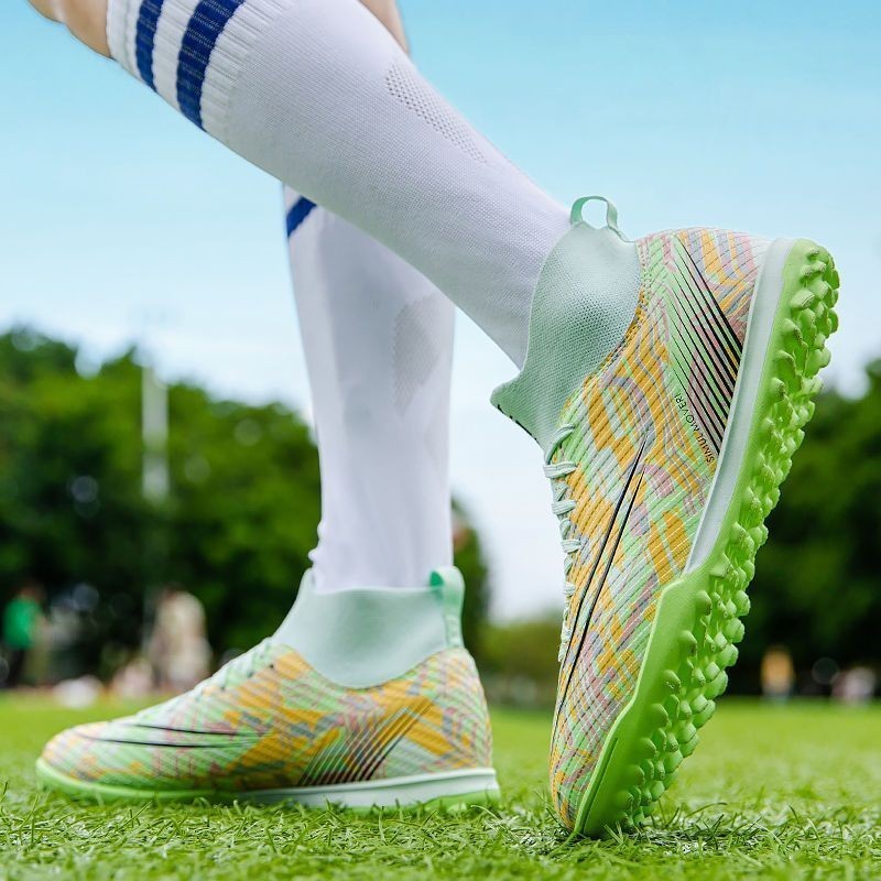 ฟุตบอล Bootball รองเท้าชาย TF Spikes ชายนักเรียนชั้นประถมศึกษาเด็กสั้น Spikes Plum X Sic Luo AG ...