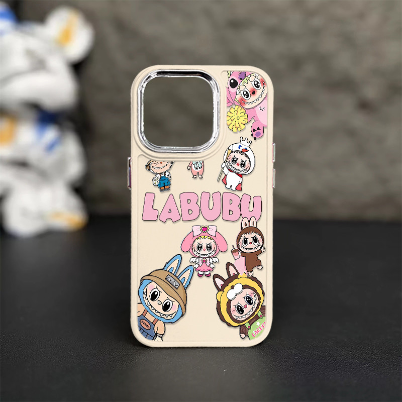 การ์ตูน Labubu ครอบครัวส่วนบุคคลกันกระแทกสําหรับ IPhone 16 12 11 13 14 ...