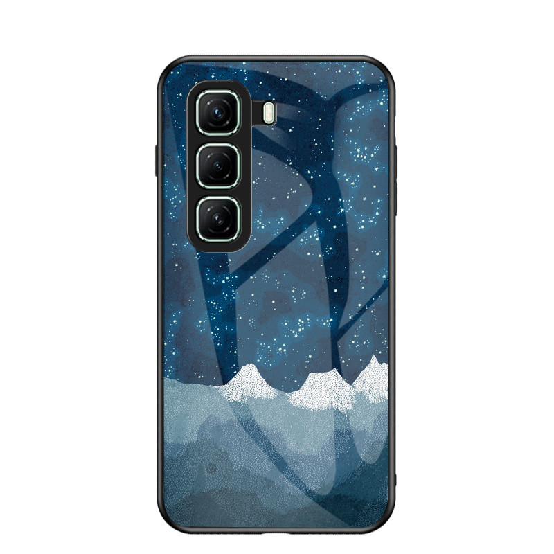 สําหรับ Infinix Hot 50 5G, ไม่ใช่สําหรับ 4G, เคสโทรศัพท์แก้ว Starry Sky ...