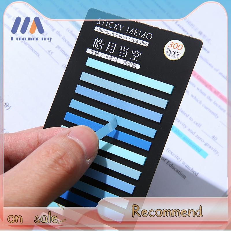 Luo-meng 300Sheets โปร่งแสง Rainbow สี Index Sticky Notes สติกเกอร์ ...