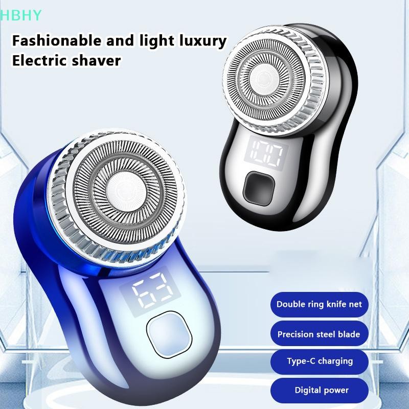 HB Mens Mini Electric Travel Shaver Double Ring Face Beard Razor จอแสดง ...