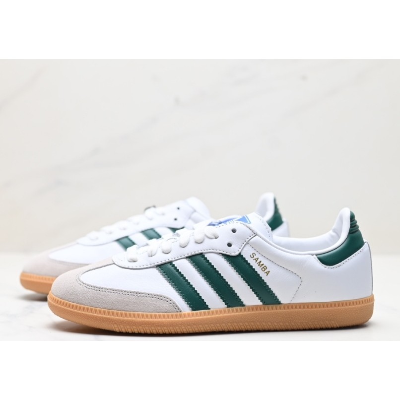 รองเท้าผ้าใบผู้ชาย Adidas Samba OG White Collegiate Green Gum IE3437 | Shopee Thailand