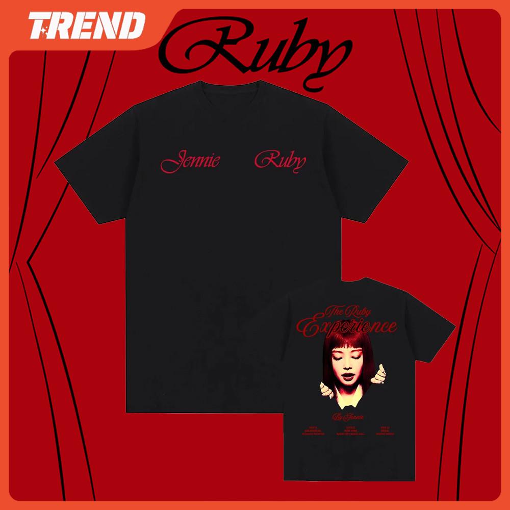 Kpop 2025 JENNIE Ruby Merch ผ้าฝ้ายเสื้อยืด Unisex Plus ขนาด Vintage ...