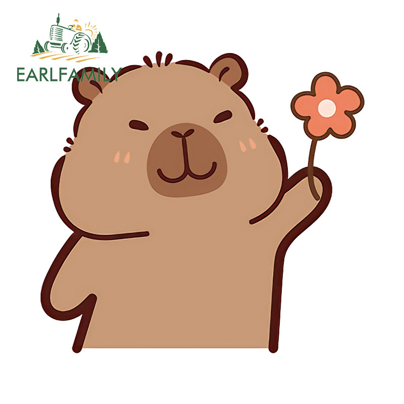 Earlfamily Capybara Say Hi การ์ตูนรถสติกเกอร์ Occlusion Scratch Caravan ...
